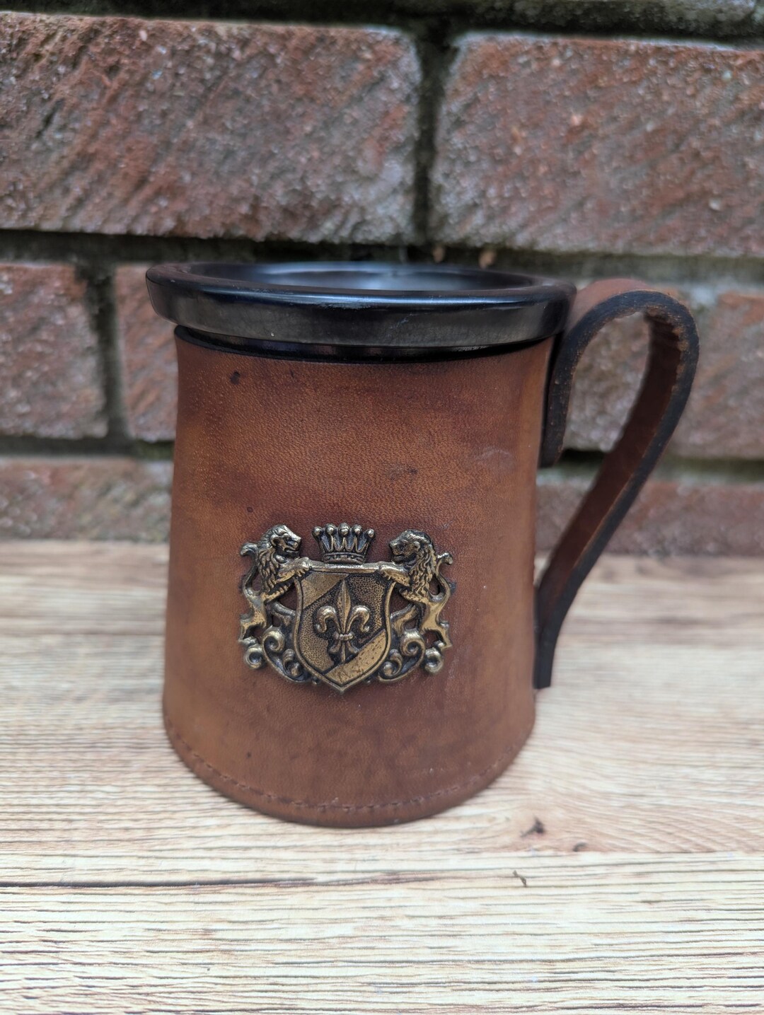 Vintage English Tankard. It is Leather Bound With a Ceramic Inner. - Etsy