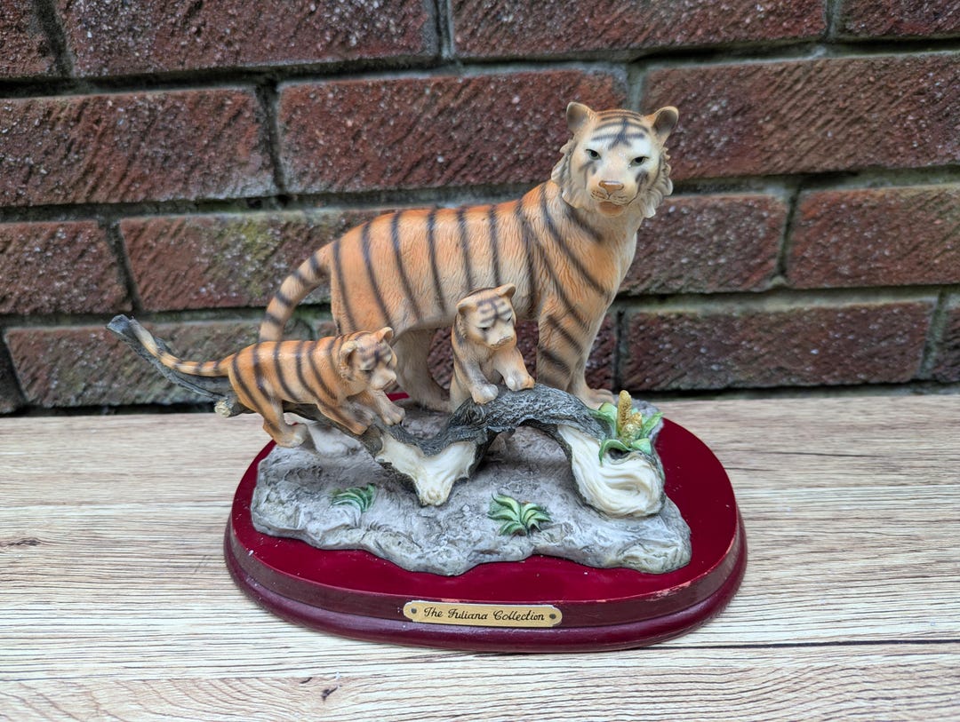 The Juliana Collection, Tiger and Cubs Resin Figurine. Solid and Heavy ...