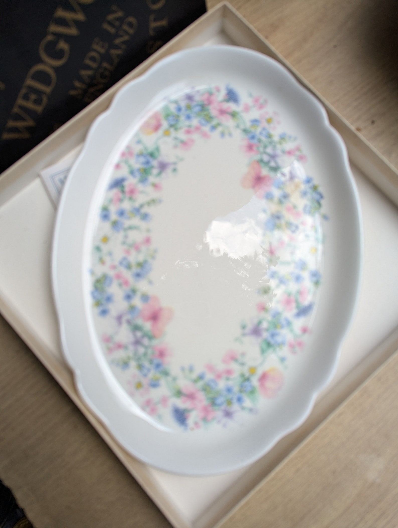 Wedgwood Angela Fluted Edge Dressing Table Oval Tray. Stored Boxed. Box ...