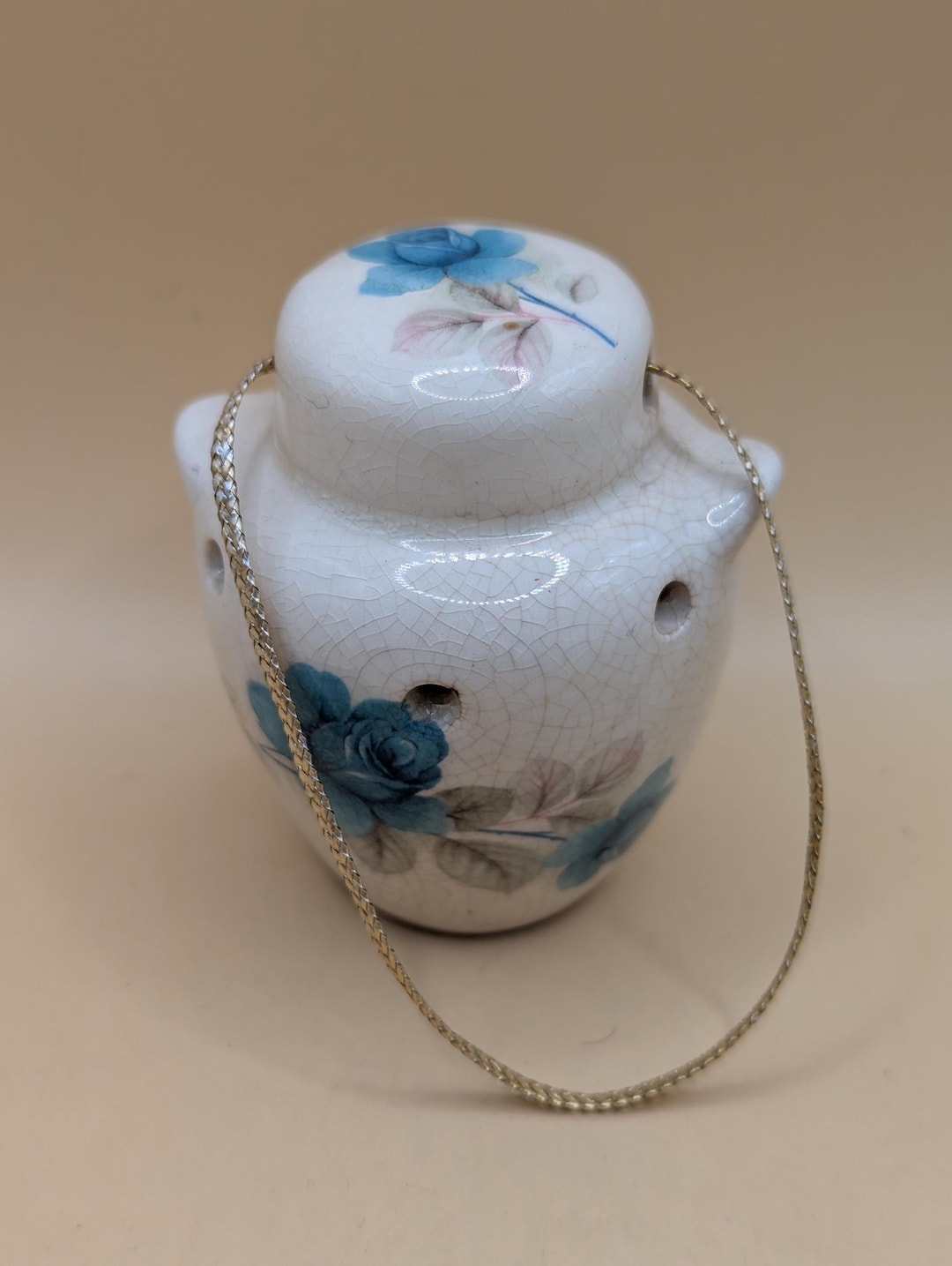 Ceramic Pomander Urn Shape Vintage Floral Motiff Sallie Robinson - Etsy