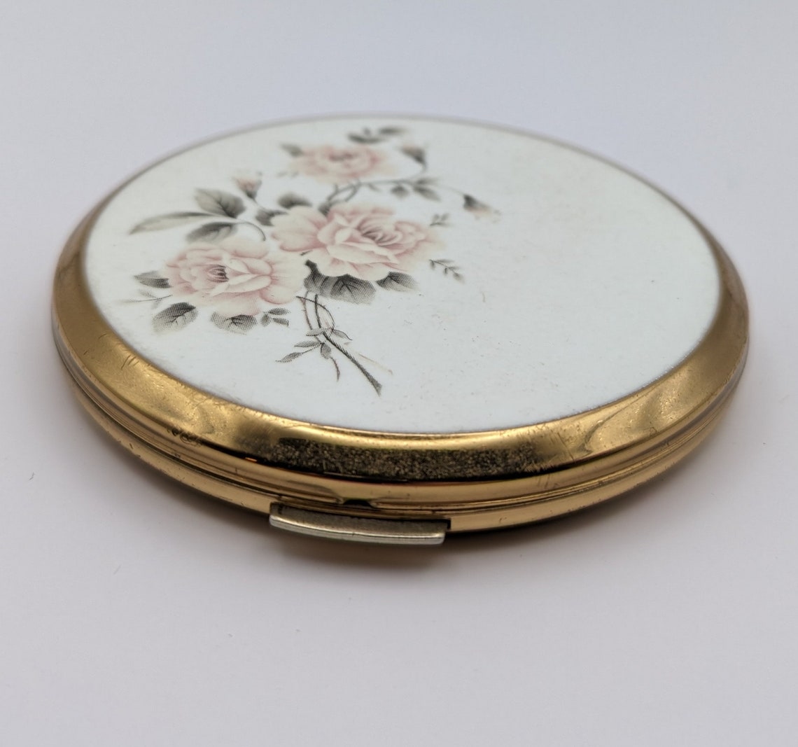 White Floral STRATTON Compact Case Vintage Retro - Etsy