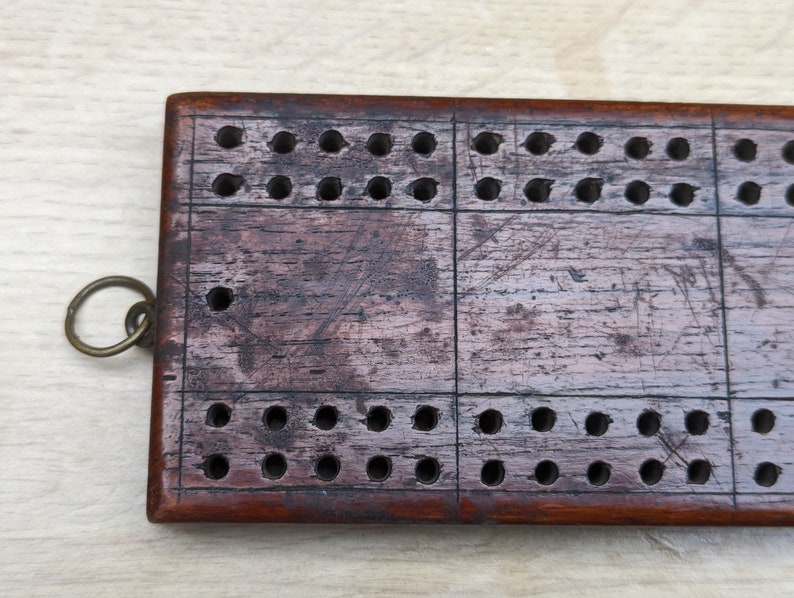 Wooden Cribbage Board With Hanging Hook and Secret Cubby Hole for Pegs ...