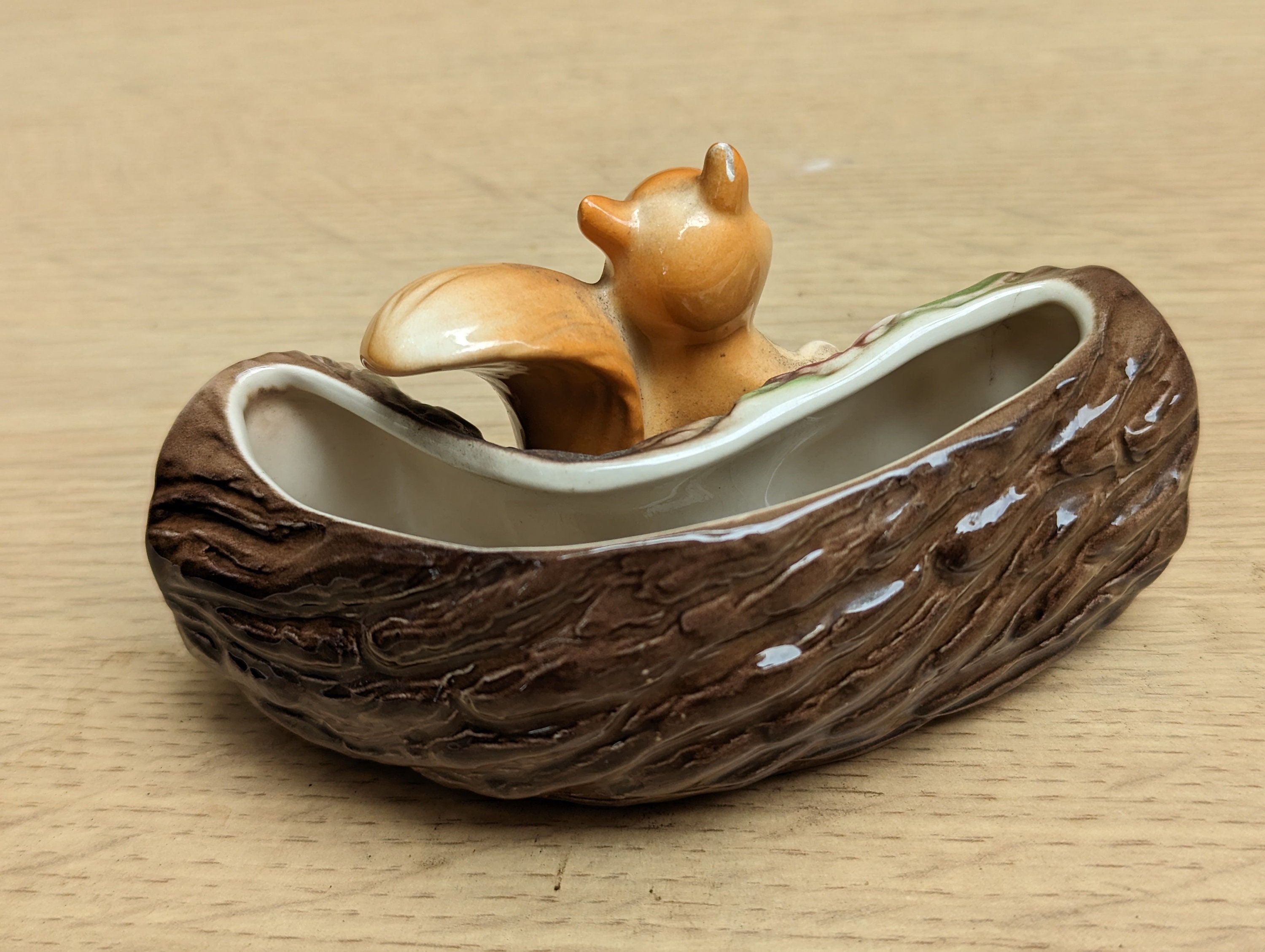 Fauna Royal Hornsea Squirrel on a Log Posy Vase - Etsy