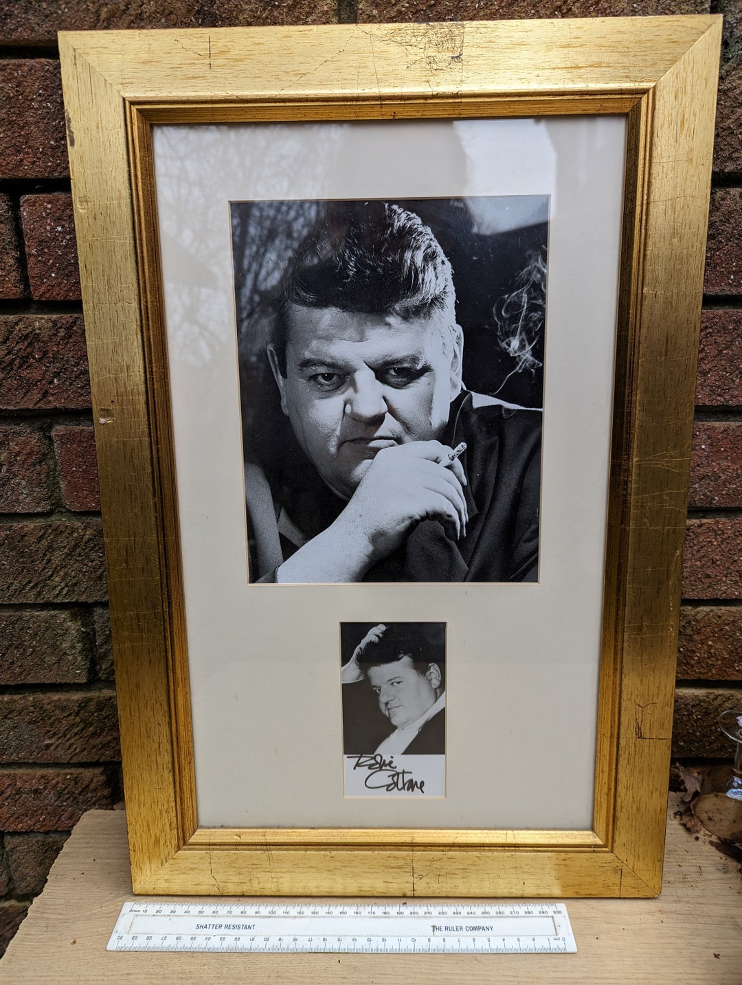 Robbie Coltrane Original Autograph & Black and White Photograph, Framed ...