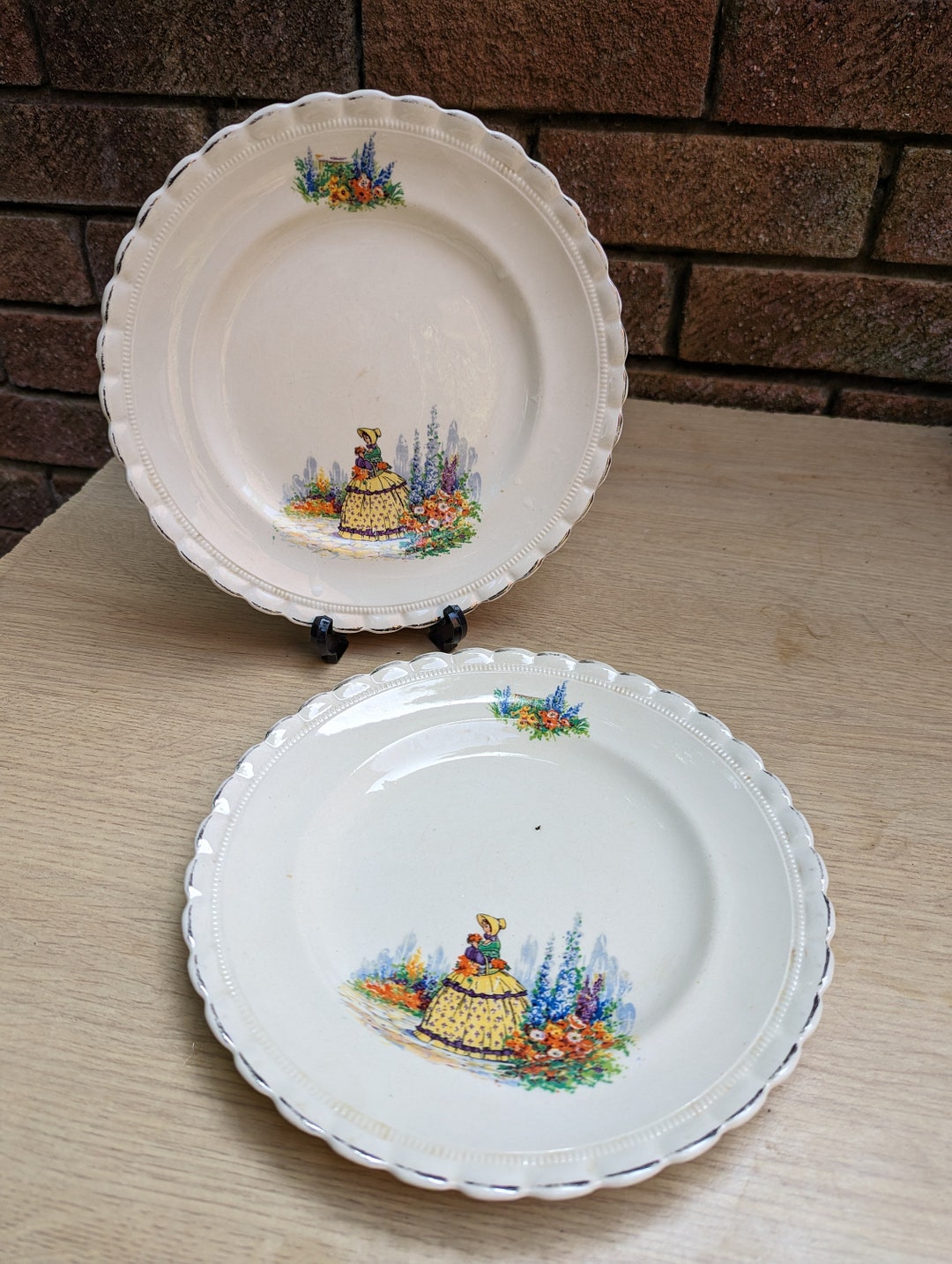 J&G Meakin Sunshine 9 Inch Dinner Plate Lady With Crinoline Dress - Etsy