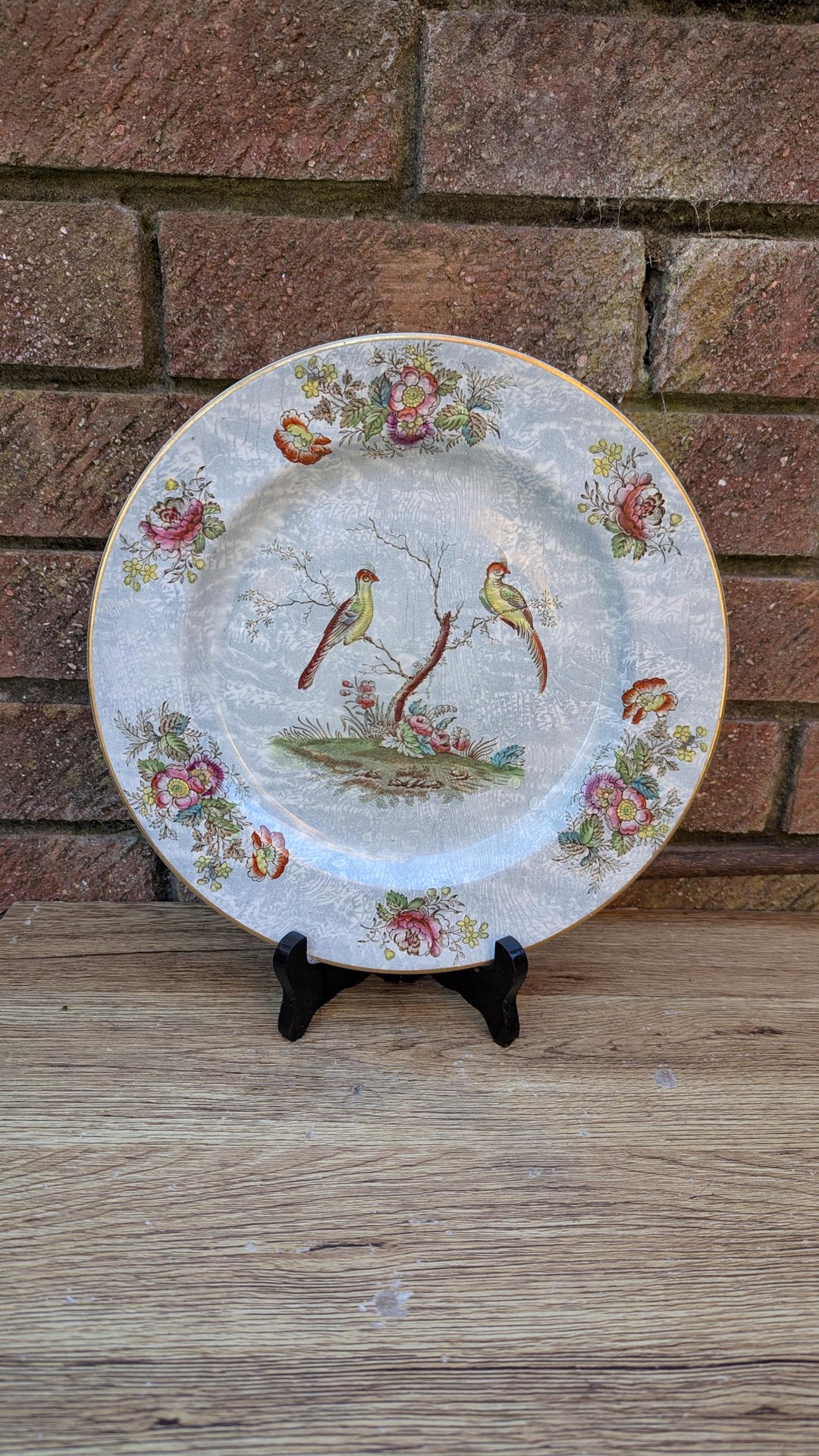 C. 1930s Mason’s Patent Ironstone China Bird Plate – Decorative Floral ...