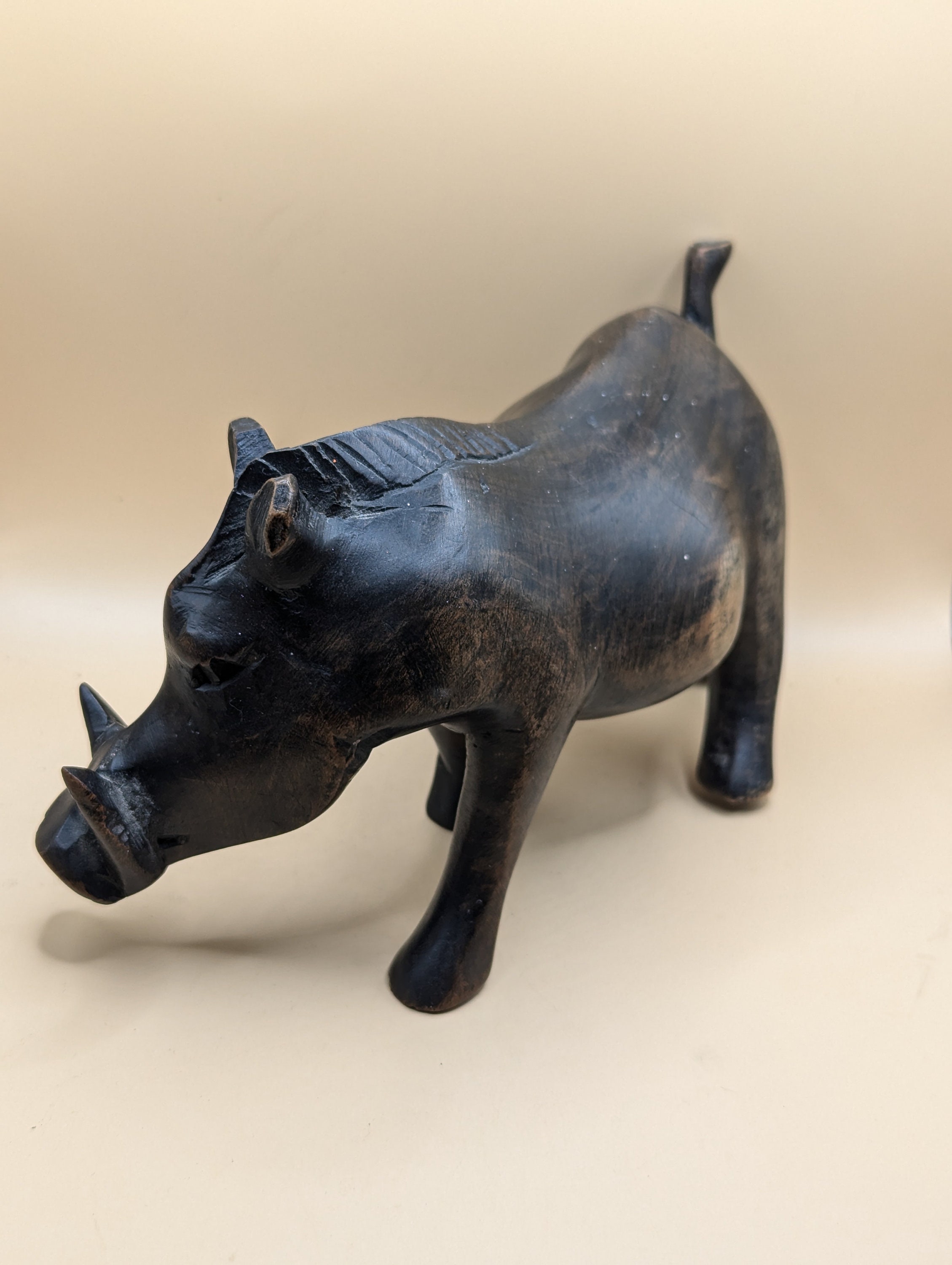 Mid Century African Dark Wood Carved Wild Boar - Etsy