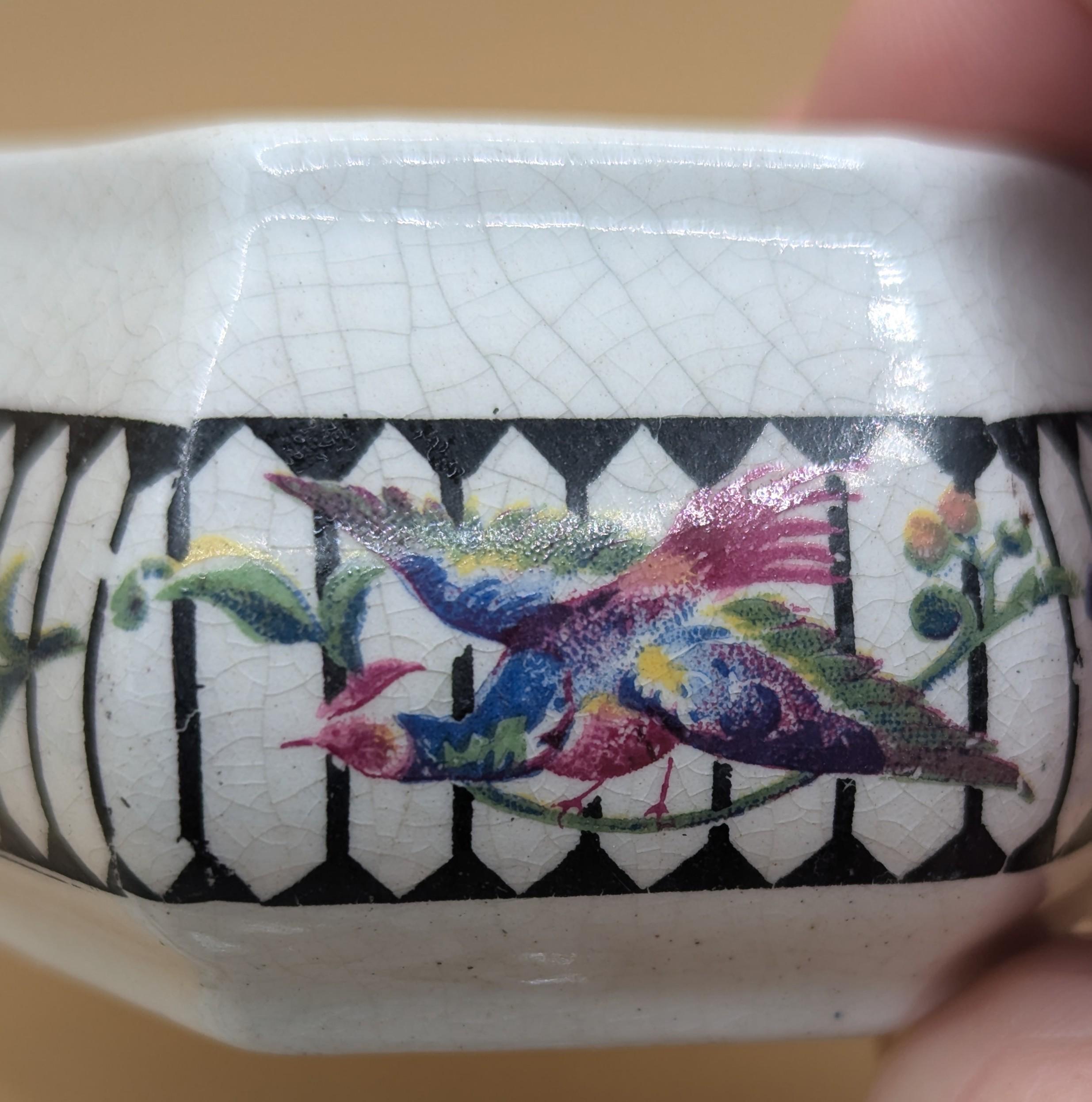 Empire Works Stoke on Trent Antique Art Deco Style Trinket Box Bird ...