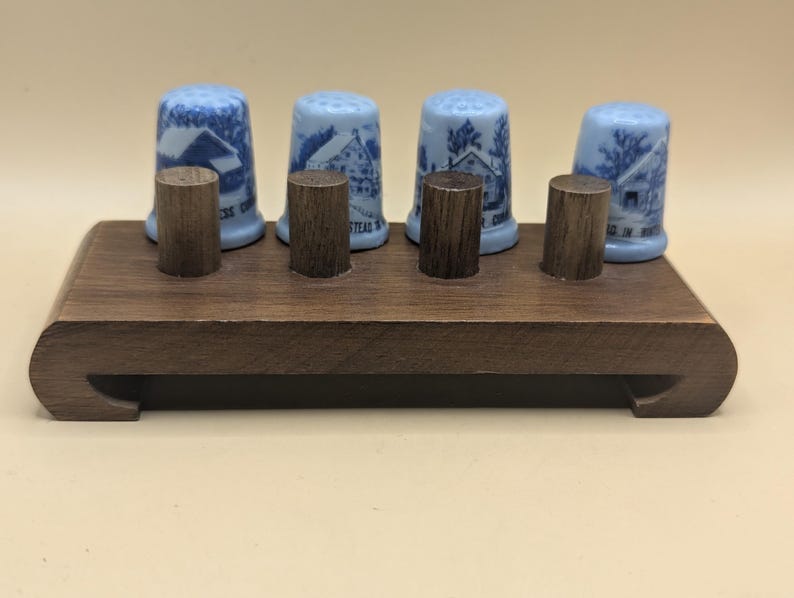 Vintage FOUR Rare Porcelain Thimbles Currier & Ives the Old Homestead ...