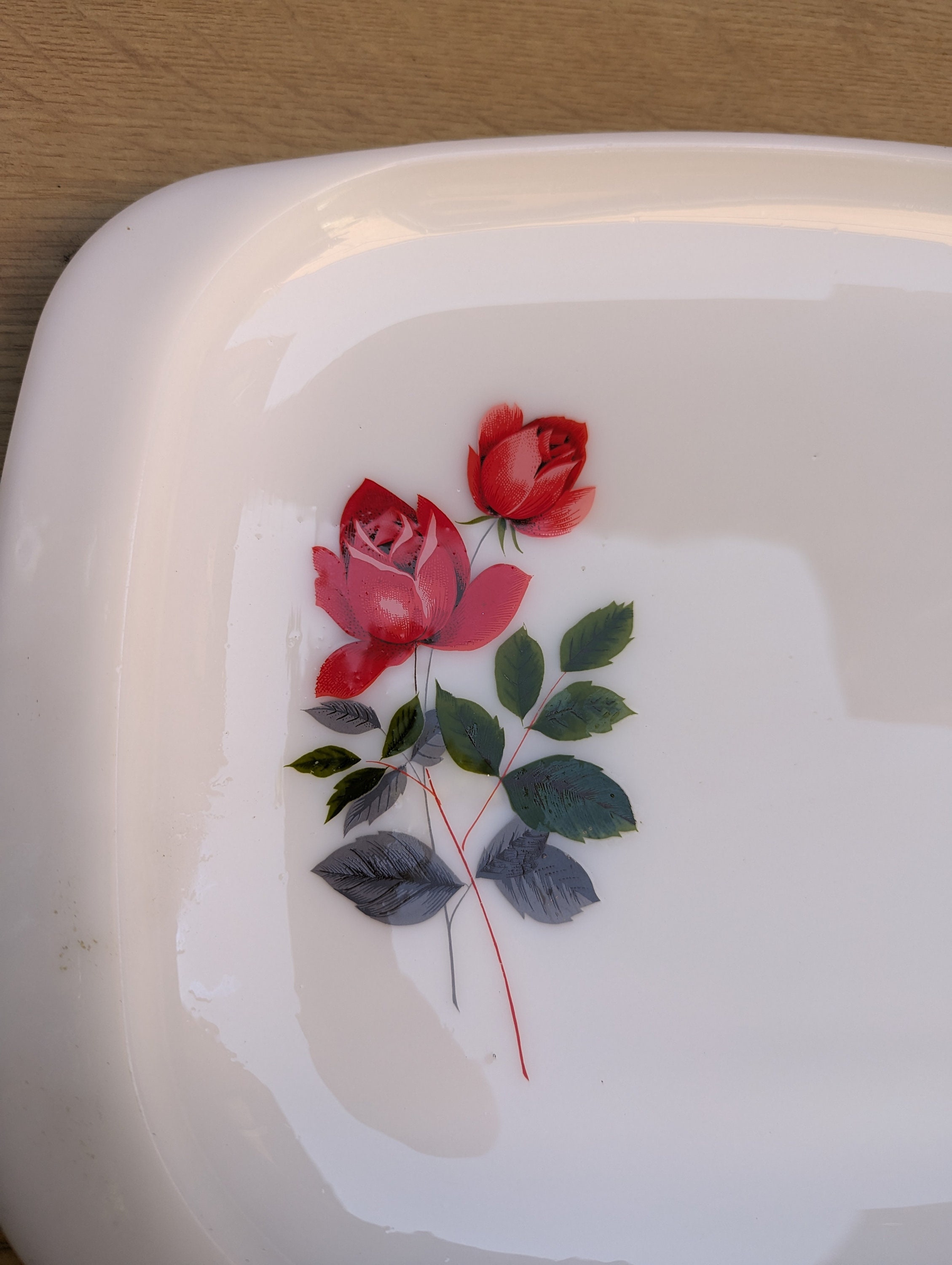 Vintage JAJ Pyrex June Rose Large Serving Platter.14.75" X 9.75" - Etsy