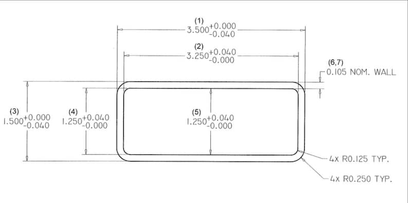 PVC Rectangular Tube 1 1/2" X 3 1/2" X 12", Same OD as a 2x4 Piece of ...