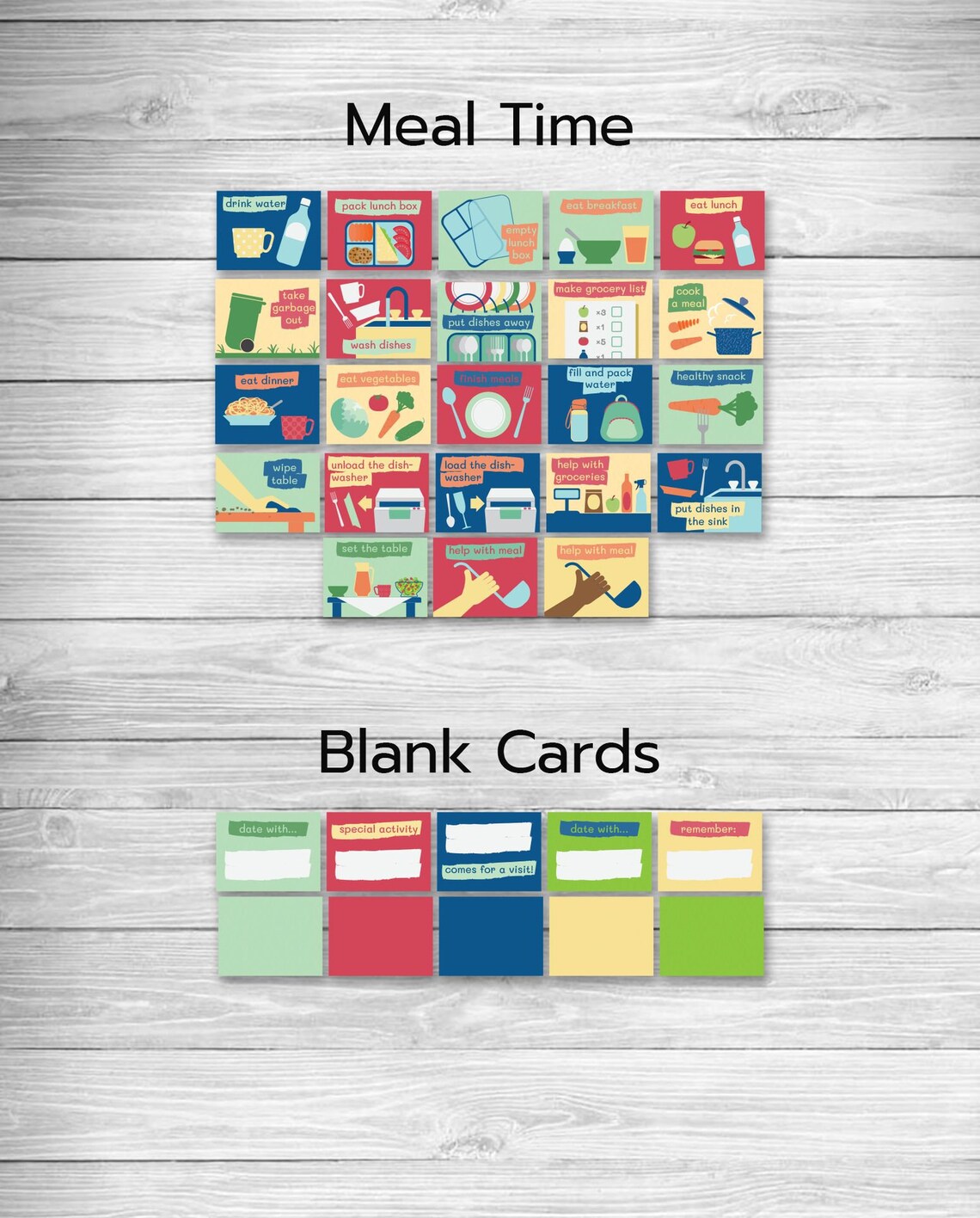 Routine Cards for Kids Printable set of 100 Cards - Etsy