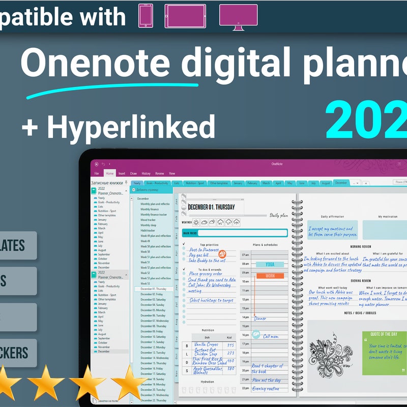 Digital Planner One Note - Etsy