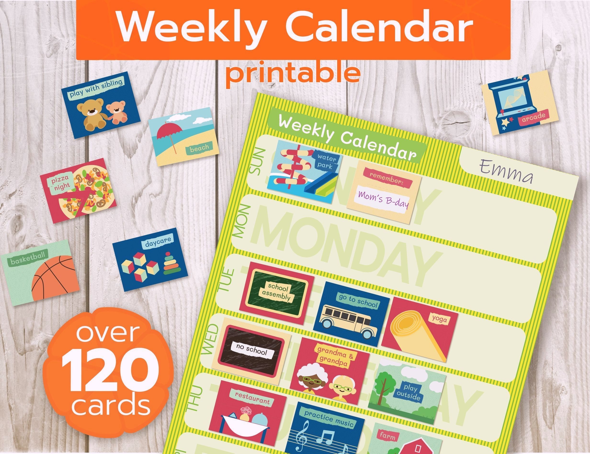 Kids Visual Printable Schedule Including 120 Actitvity Cards - Etsy