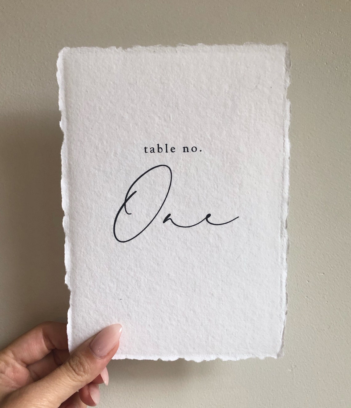 Deckled Edge Paper Wedding Table Numbers | 5x7 | Script - Etsy