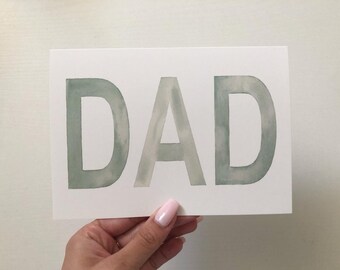 Father's Day, Daddy Card, Dad Card, Father's Day Card, Watercolour Card ...