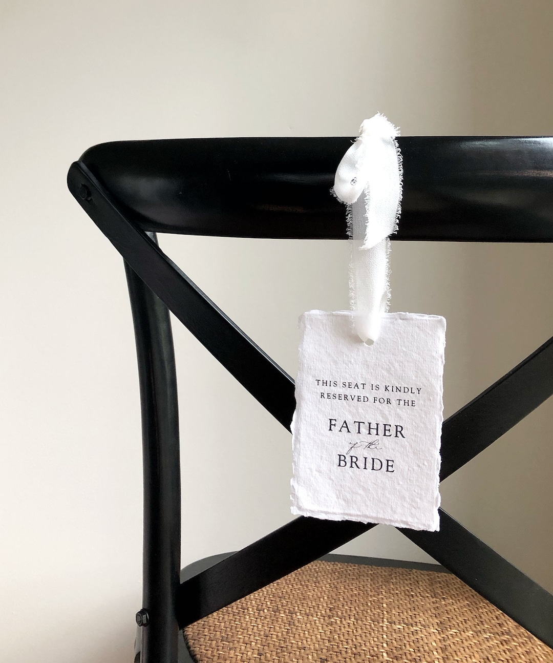 Deckled Edge Reserved Seating Tag With Ribbon | Customizable - Etsy