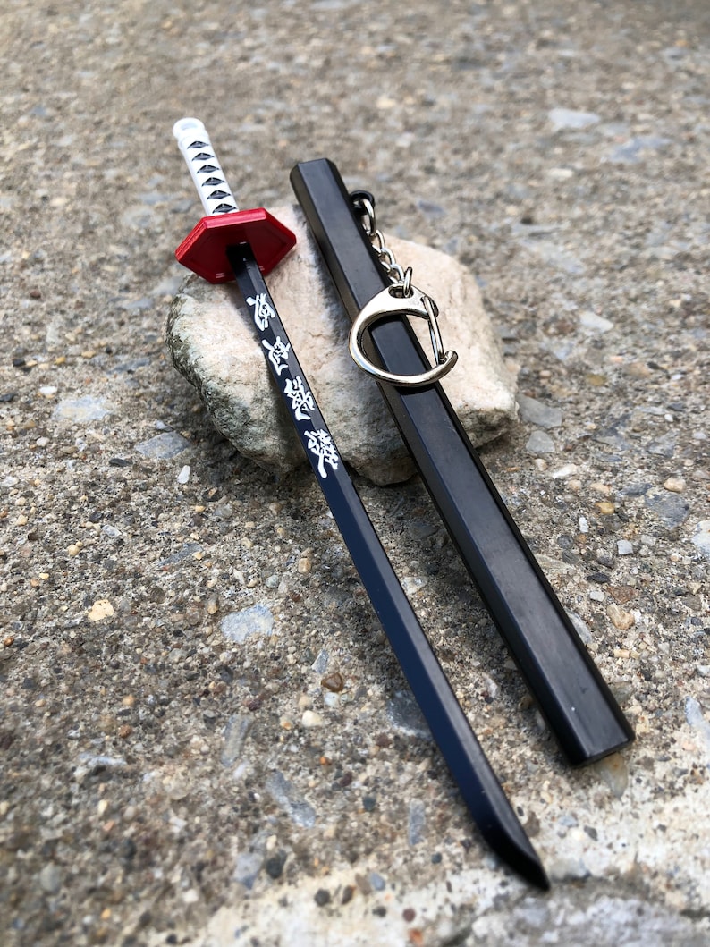 Anime Demon Metalic Charm Samurai Sword Anime Keychains - Etsy