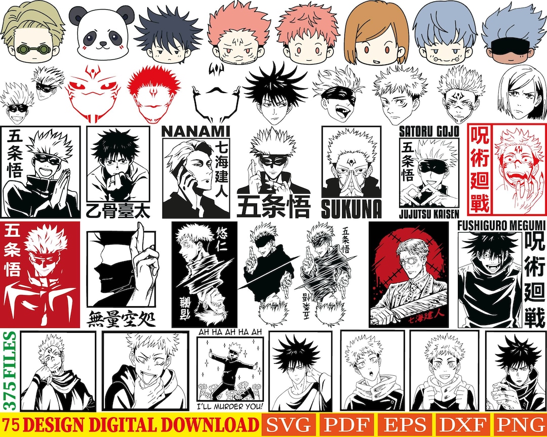 75 Designs Anime Bundle SVG Digital Download Japanese SVG - Etsy Australia