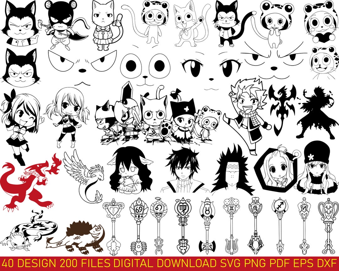 40 Designs | Anime Bundle SVG Digital Download | Japanese SVG | | Anime ...