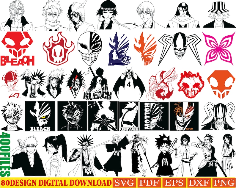 80 Designs | Anime Bundle SVG Digital Download | Japanese SVG | | Anime ...