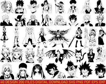60 Designs Anime Bundle SVG Digital Download Japanese SVG Anime ...