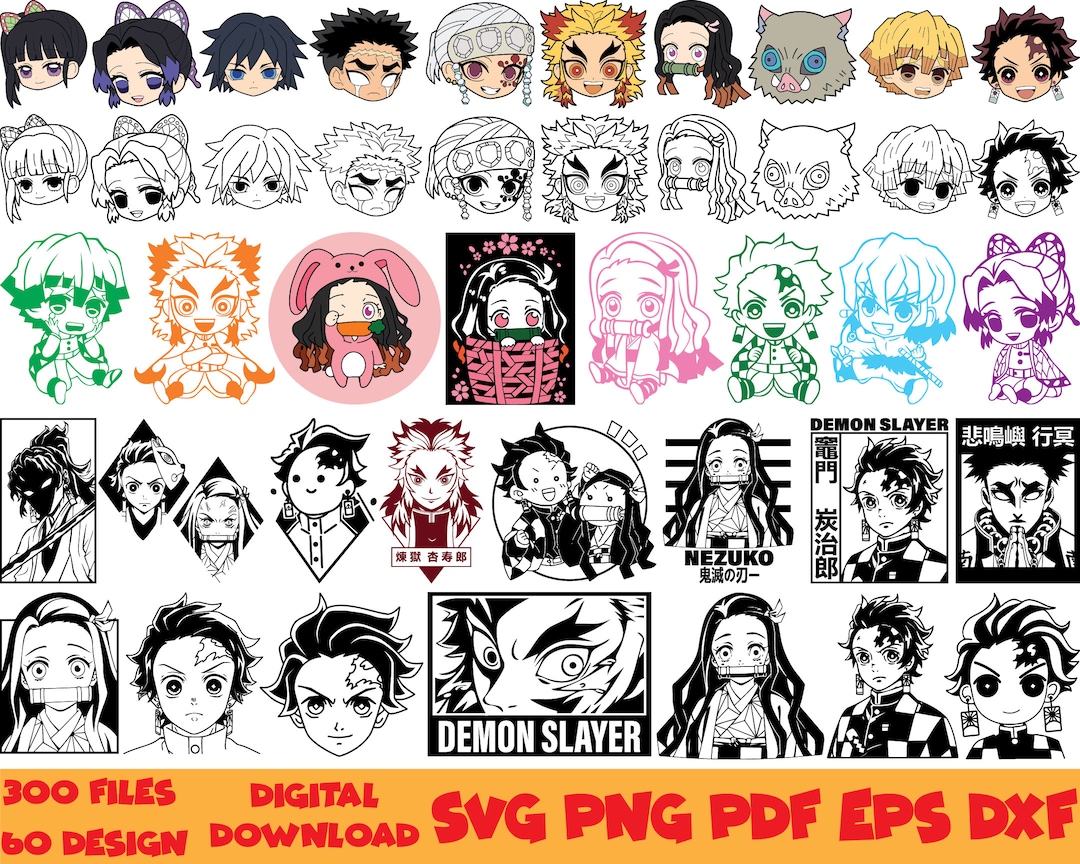60 Designs | Anime Bundle SVG Digital Download | Japanese SVG | | Anime ...