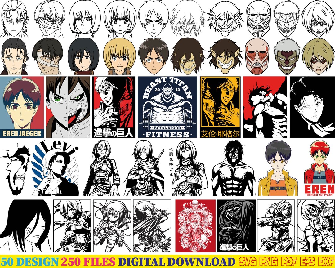 50 Designs | Anime Bundle SVG Digital Download | Japanese SVG | | Anime ...