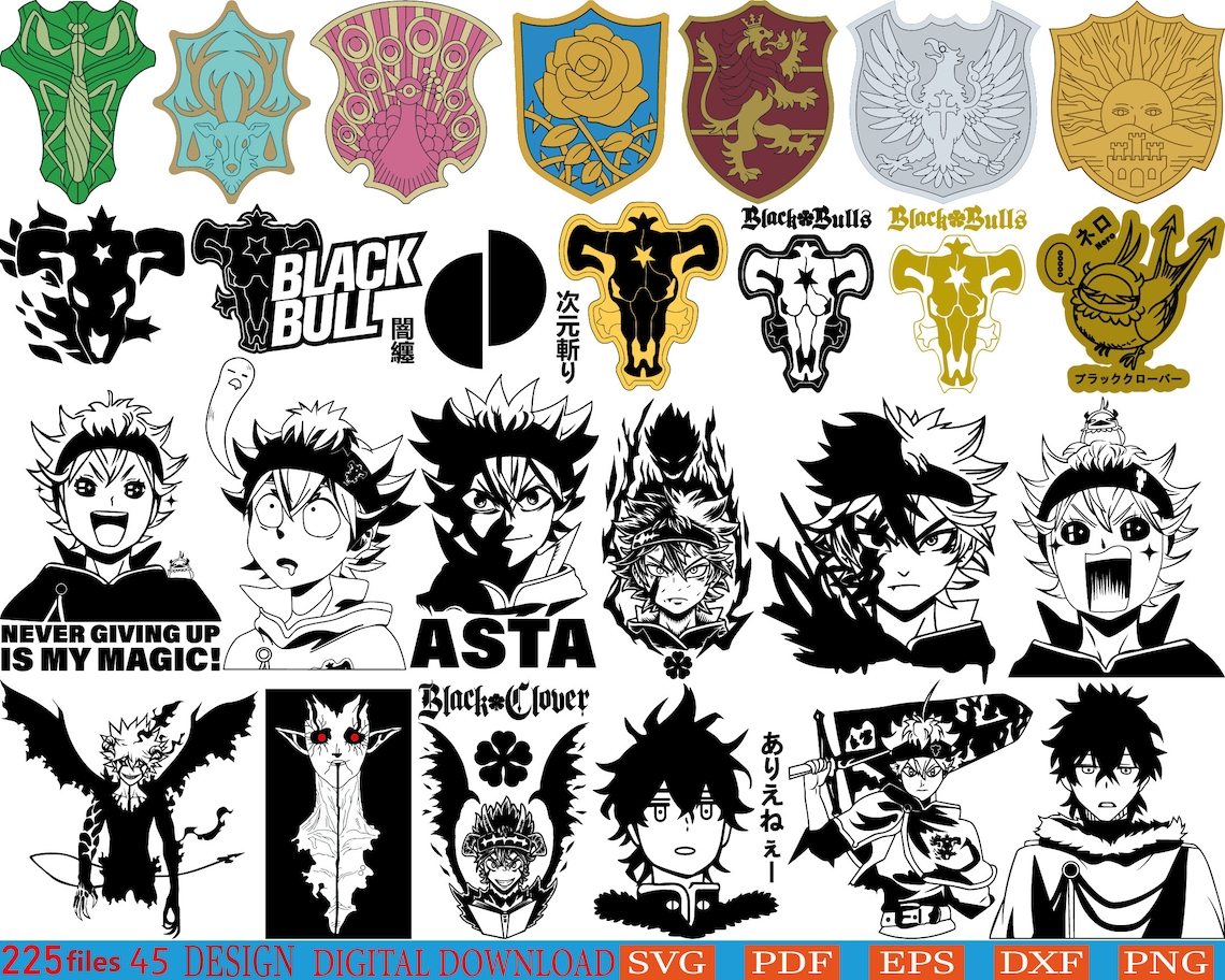 45 Designs | Anime Bundle SVG Digital Download | Japanese SVG | | Anime ...
