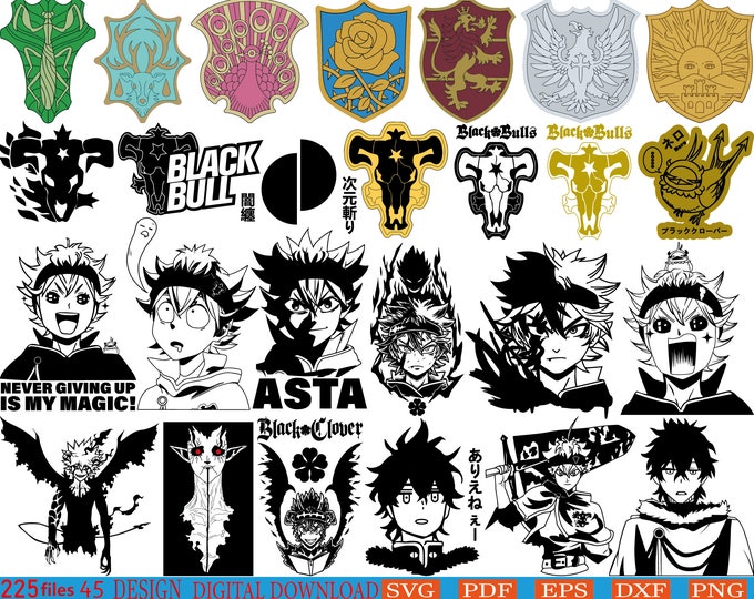 45 Designs | Anime Bundle SVG Digital Download | Japanese SVG | | Anime ...