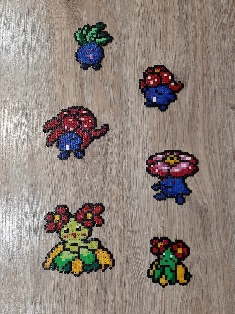 Pokemon Pixel Art Hama Beads Figurines Oddish Gloom - Etsy UK