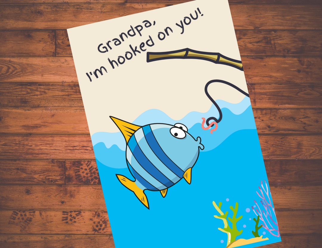 Father's Day Card I'm Hooked on You Grandpa - Etsy