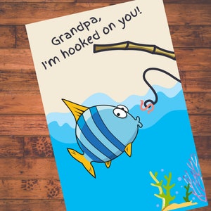 Father's Day Card I'm Hooked on You Grandpa - Etsy