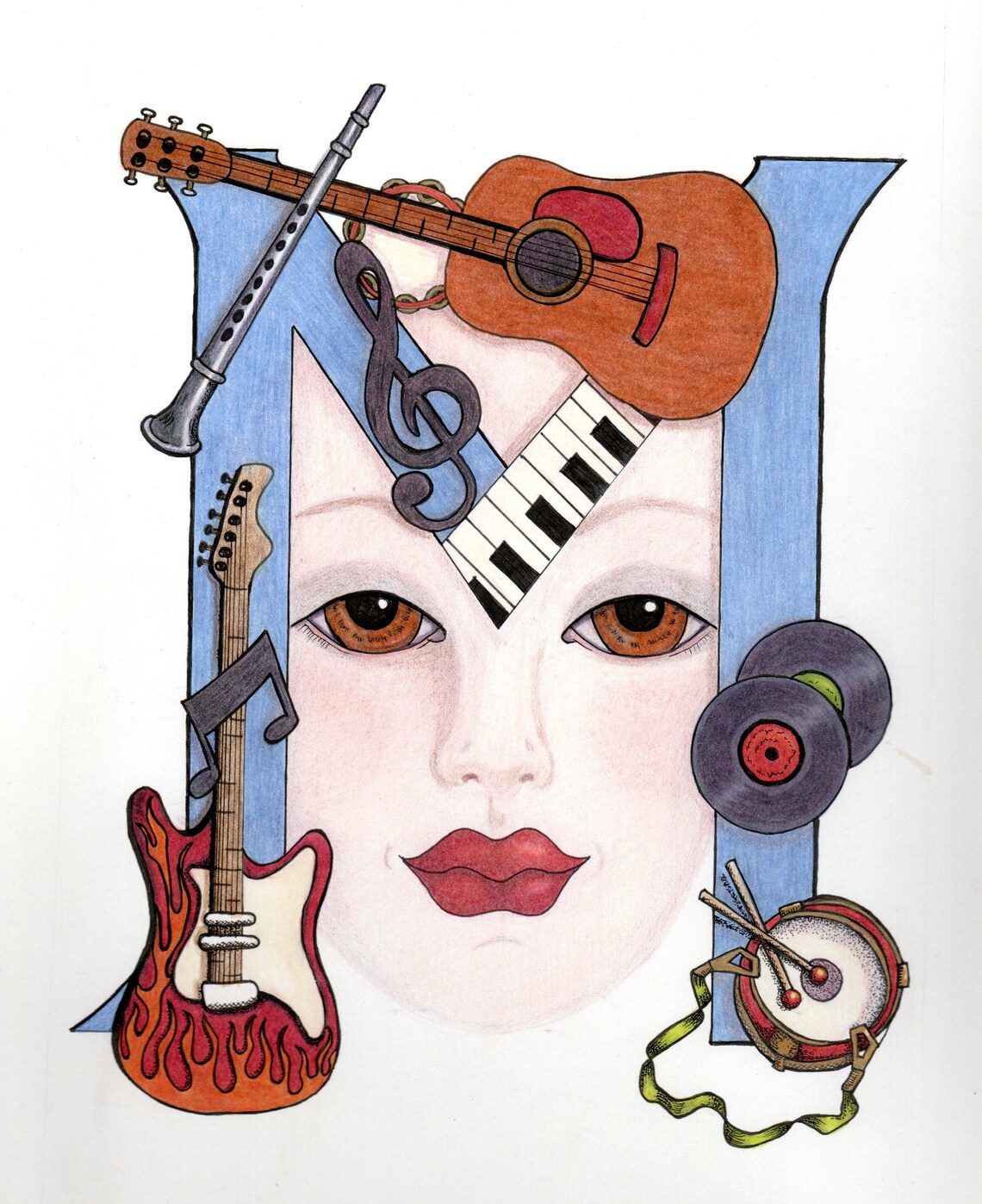 M is for Music Coloring Page - Etsy