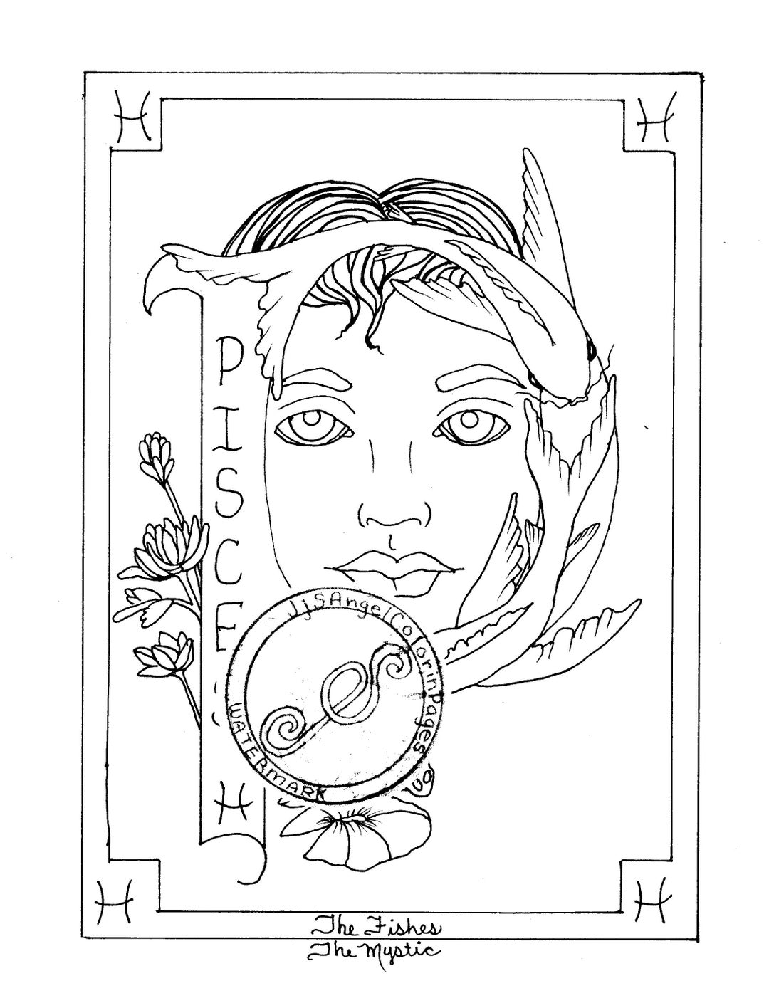 Pisces, Zodiac, Horoscope Coloring Page - Etsy
