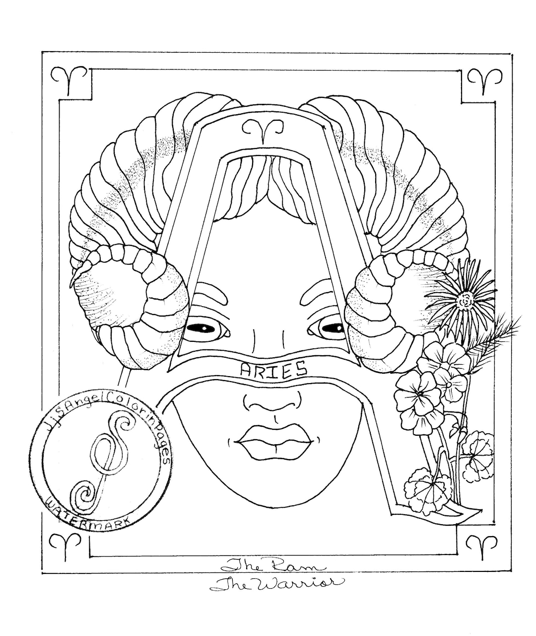 Aries, Zodiac, Horoscope, Coloring Page - Etsy