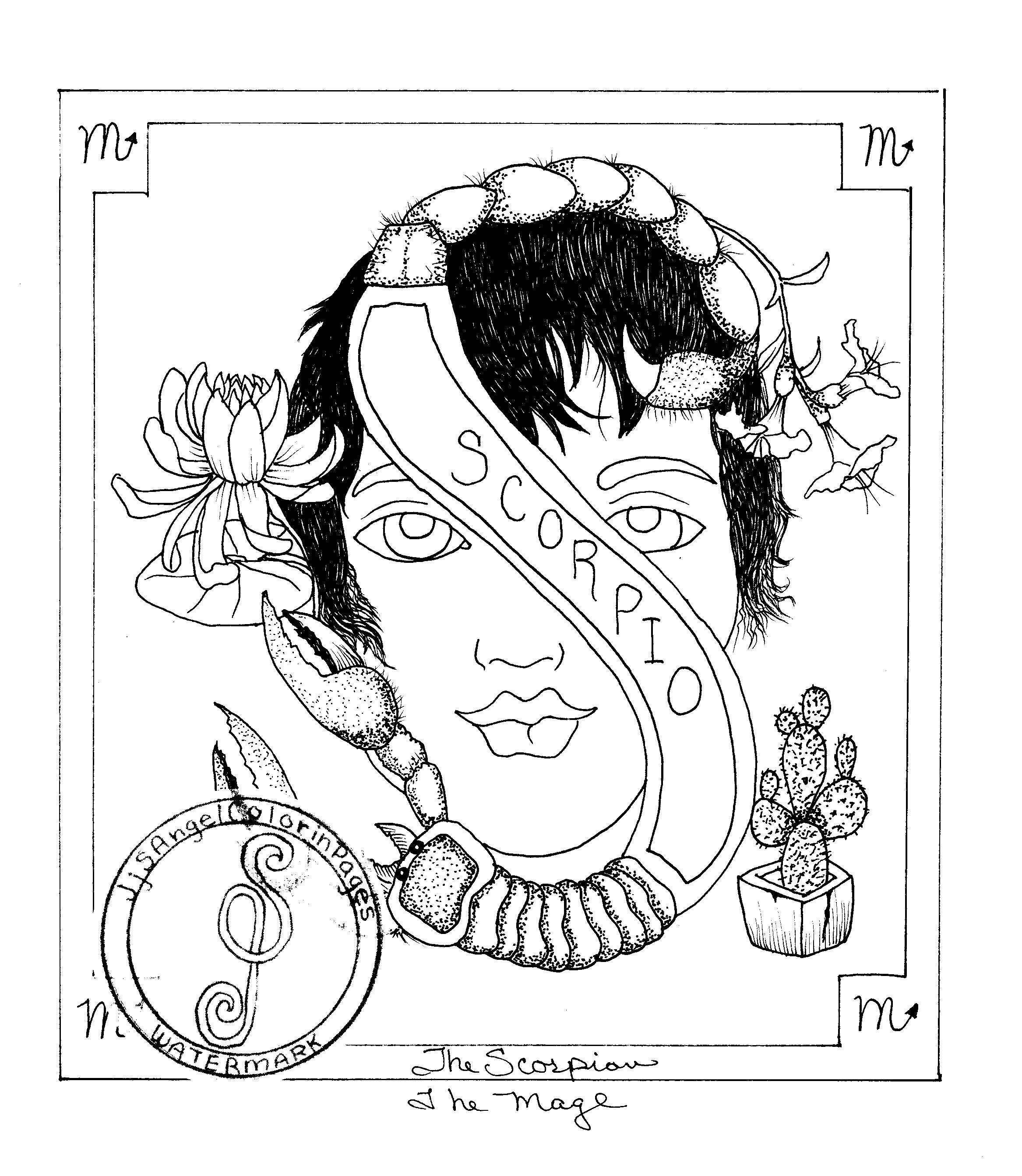 Scorpio, Zodiac, Horoscope Coloring Page - Etsy