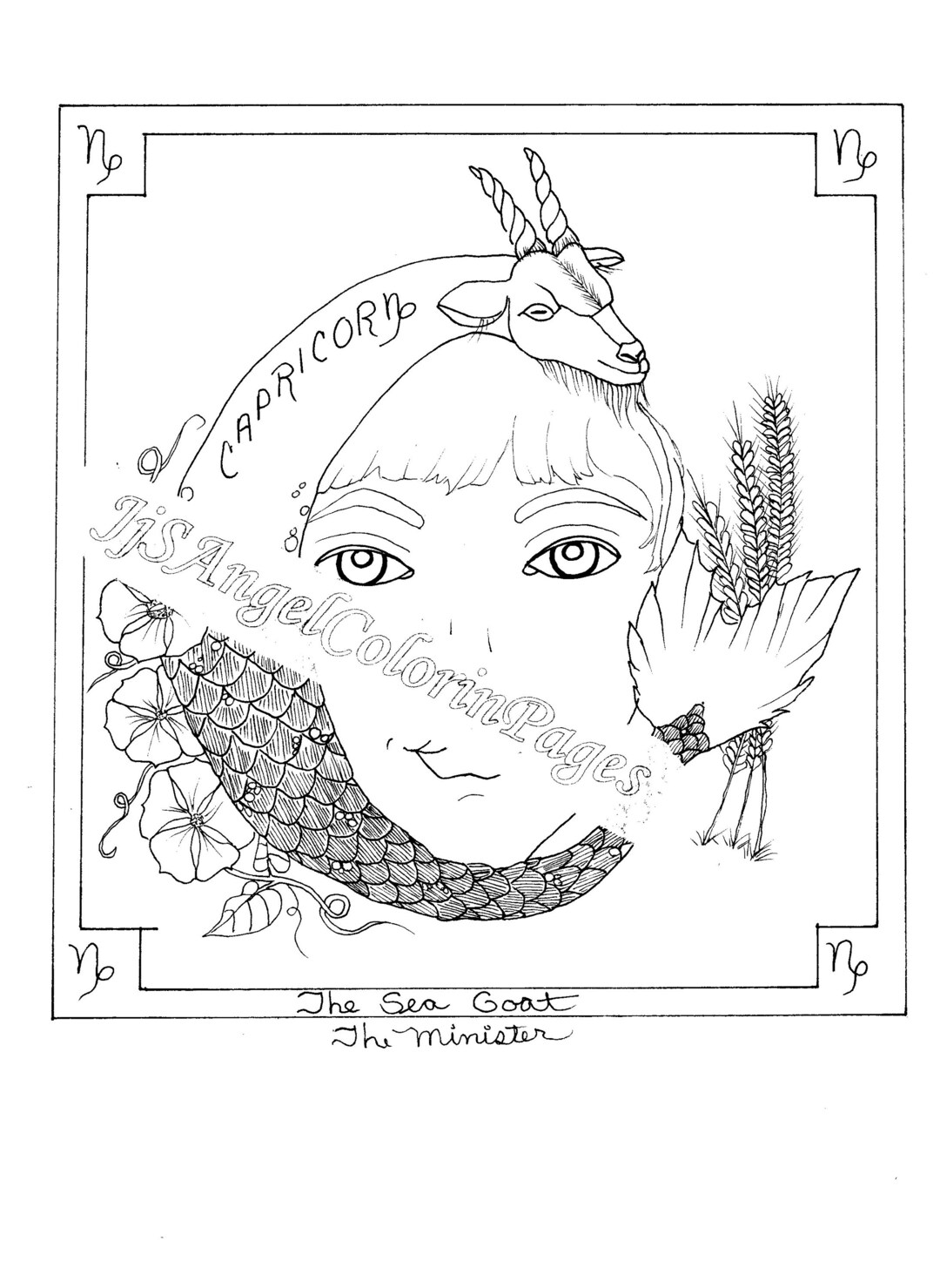 Capricorn Zodiac Horoscope Coloring Page - Etsy