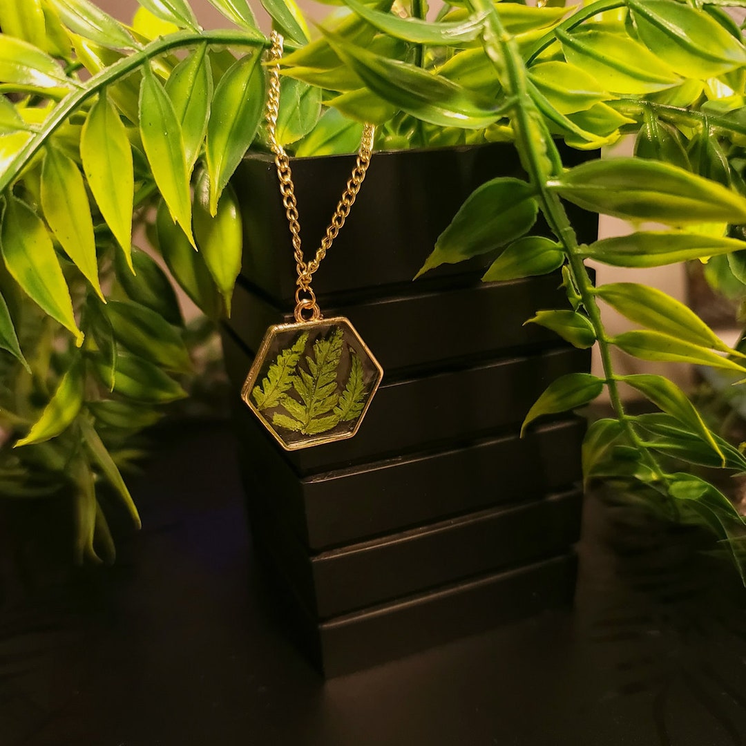 Hexagonal Fern Pendant - Etsy