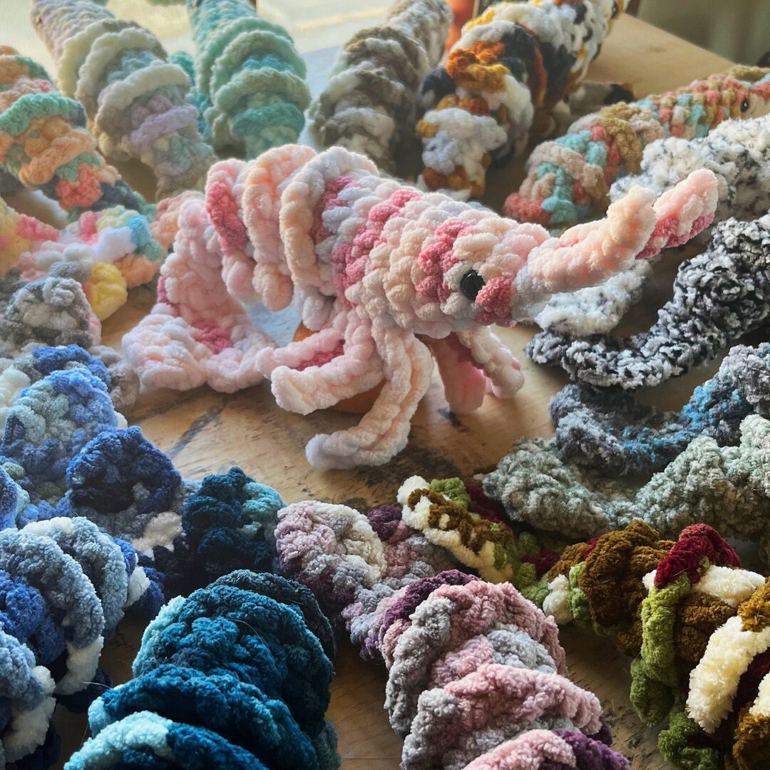 Variegated Crochet Shrimp (large) - Etsy
