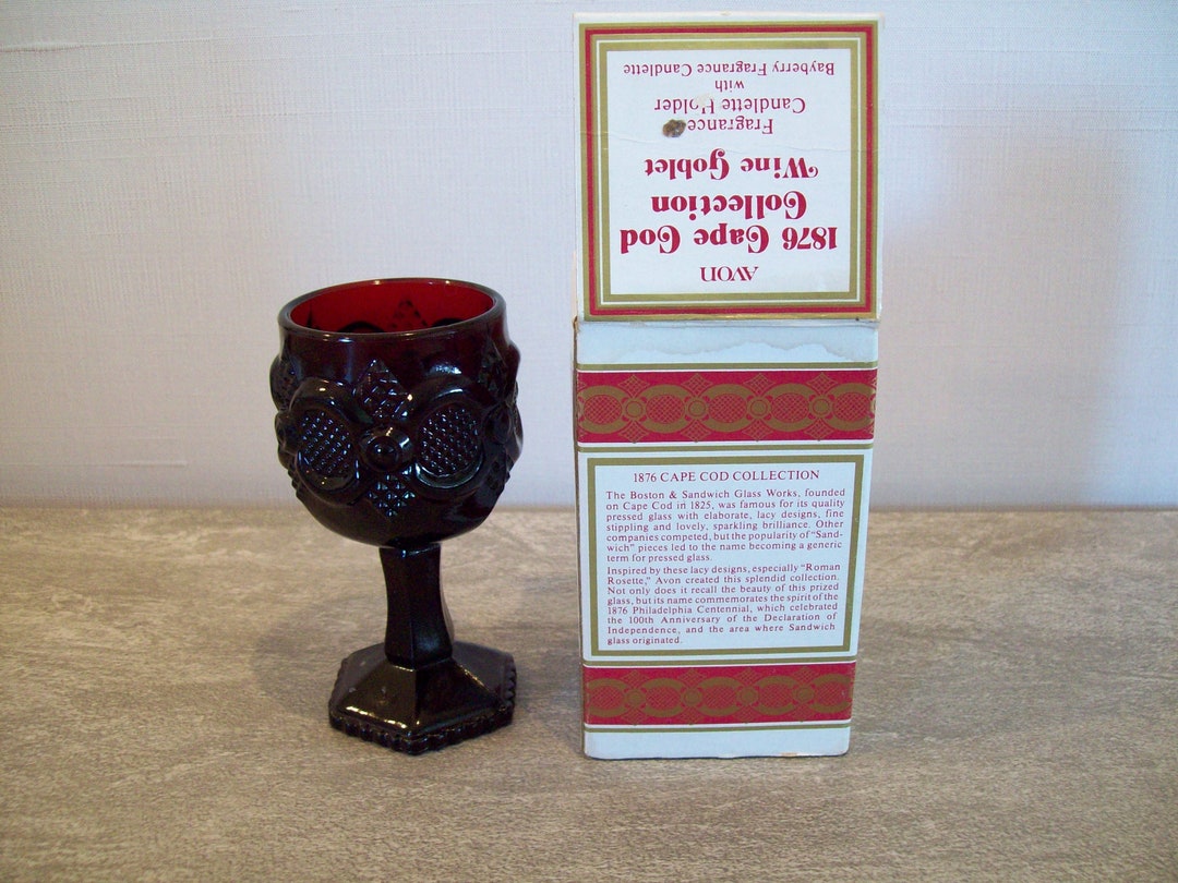 Avon Cape Cod Ruby Wine Glass in Box - Etsy