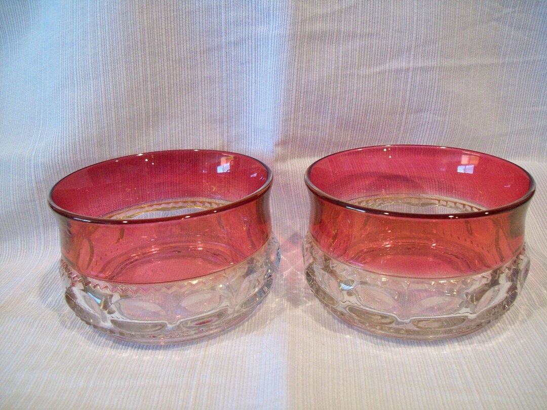 King's Crown Ruby Flash Finger Bowl - Set of 3 - Etsy