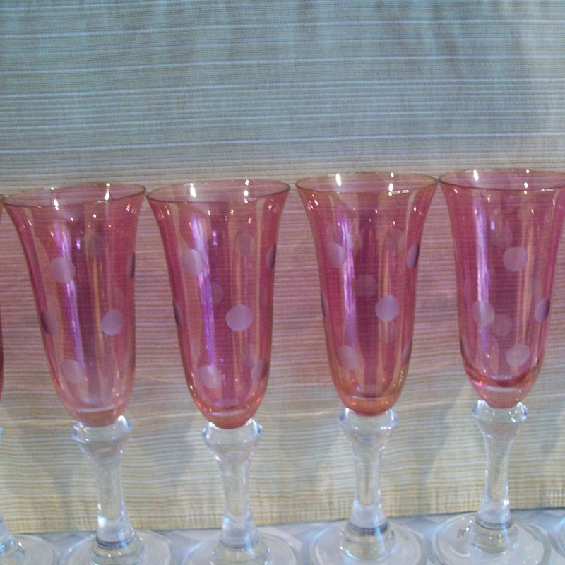 Polka Dot Champagne Flute - Etsy