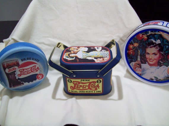 Set of Reproduction Pepsi Tins - Etsy