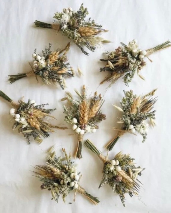 Natural Wheat Wedding Buttonhole Rustic dried Silk - Etsy