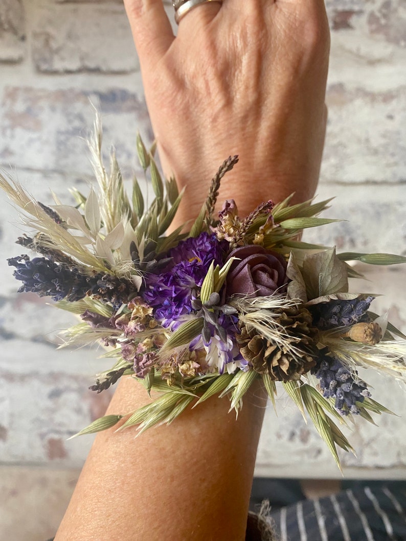 Lavender Purple Wedding Buttonhole Rustic dried Silk - Etsy