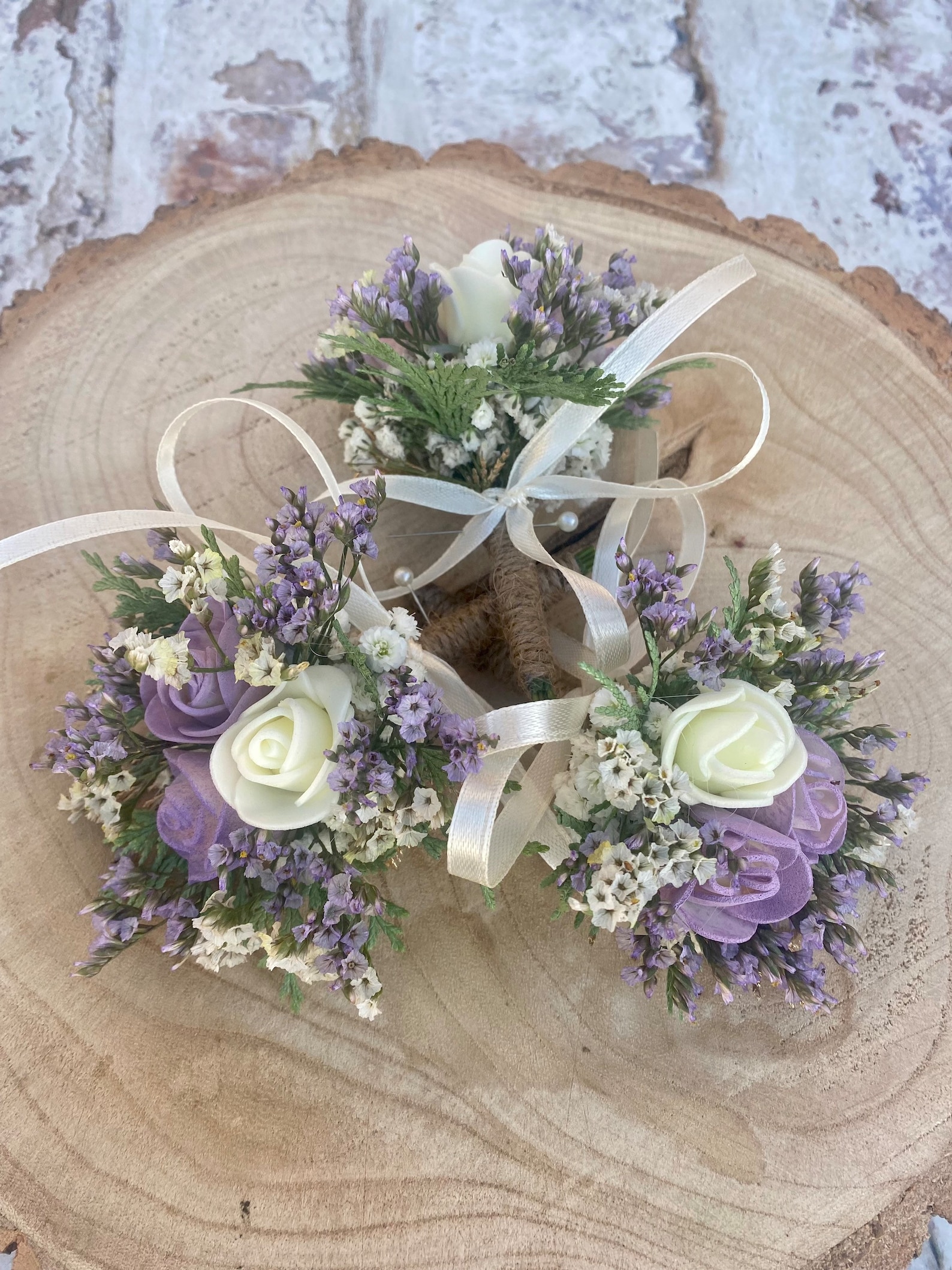 Purple Lavender Ivory White Wedding Buttonhole Rustic - Etsy UK
