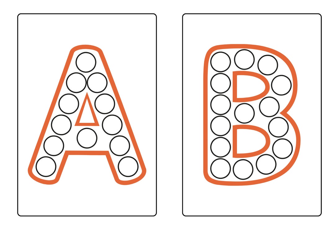 ABC Alphabet Flashcards Worksheet Dot Markers Color It - Etsy UK