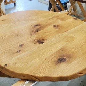 Distressed Rustic Maple Round Dining Table - Etsy