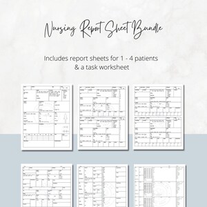 Nursing Report Sheet Bundle Multiple Patient Report Sheet - Etsy